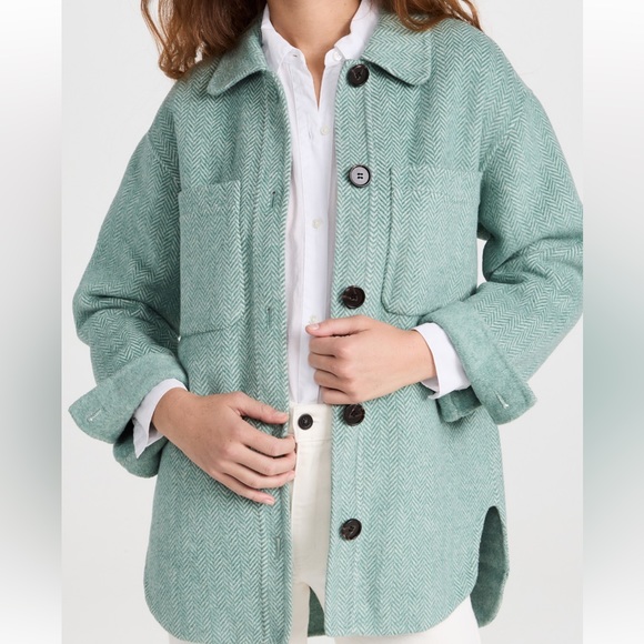 Rails | Jackets & Coats | Green Herringbone Wool Jacket From Rails ...